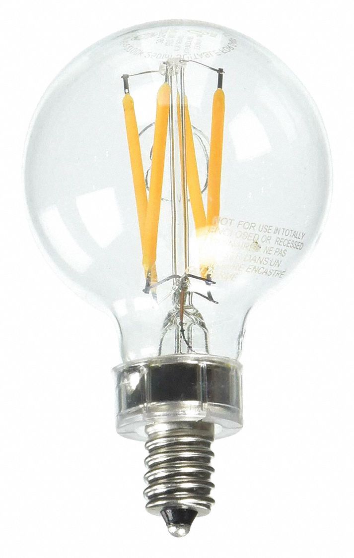 GE CURRENT LED Bulb, G16.5, Candelabra Screw (E12), 2,700 K, 250 lm, 3W ... GE CURRENT LED Bulb, G16.5, Candelabra Screw (E12), 2,700 K, 250 lm, 3W ...