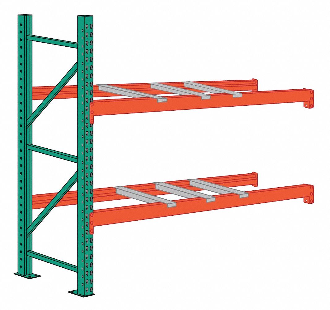 LYON, 108 in x 48 in x 8 ft, 14 ga Beams, Pallet Rack Add-On Unit ...