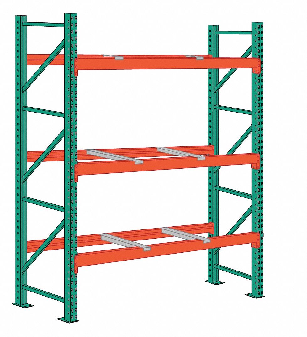 LYON, 108 in x 48 in x 12 ft, 14 ga Beams, Pallet Rack Starter Unit ...