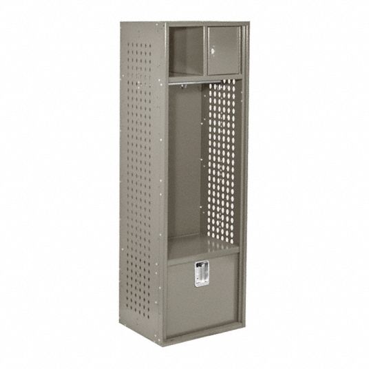 LYON Gear Locker: 24 in x 21 in x 72 in, Steel, Includes Footlocker, 1 ...