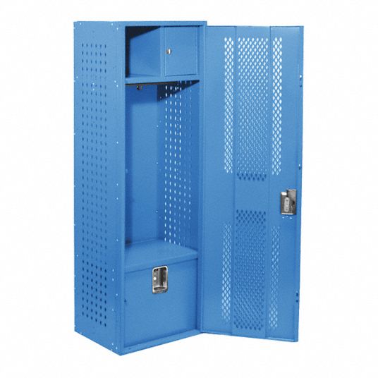 LYON Gear Locker: 24 in x 24 in x 72 in, Steel, Includes Footlocker, 1 ...