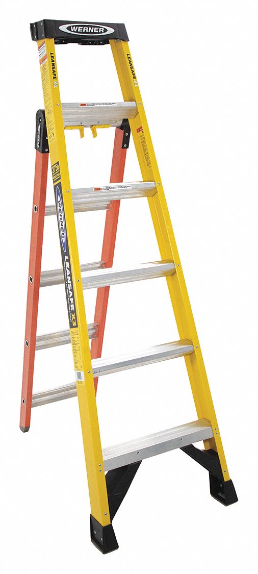 WERNER, 3 Configurations, Fiberglass, Combination Ladder - 55YD53 ...