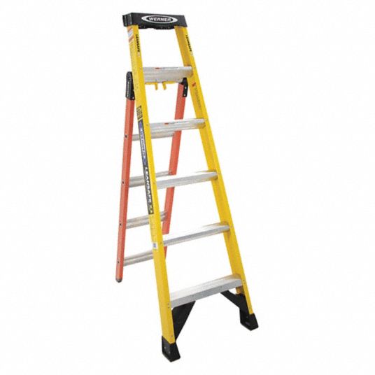 WERNER, 3 Configurations, Fiberglass, Combination Ladder - 55YD53 ...