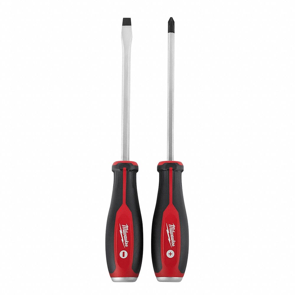 MILWAUKEE Demolition Screwdriver Set, Phillips, Slotted, Ergonomic ...