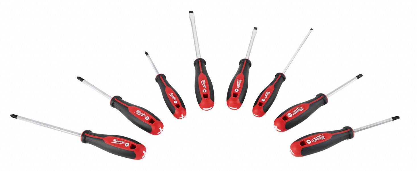 MILWAUKEE Tether Ready Magnetized Tip Screwdriver Set, ECX, Phillips ...