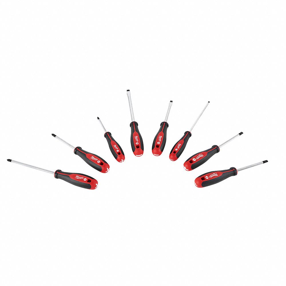 MILWAUKEE Tether Ready Magnetized Tip Screwdriver Set: 8 Pieces, ECX ...