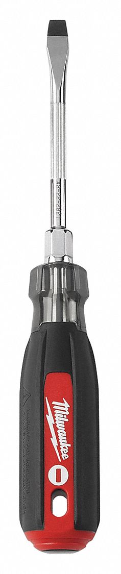 MILWAUKEE, 1/4 in Tip Size, Std Lg, Tether-Ready Slotted Screwdriver ...