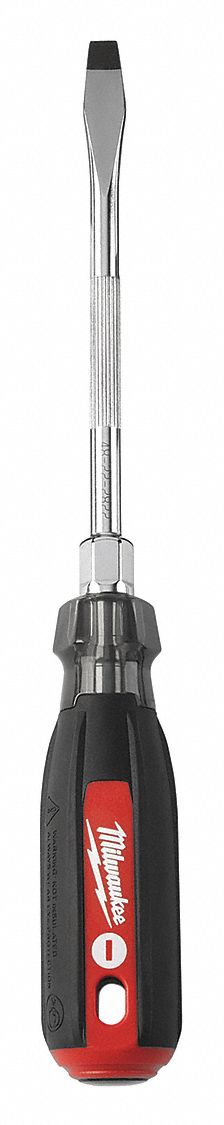 MILWAUKEE Tether-Ready Slotted Screwdriver: 5/16 in Tip Size, 9 in ...