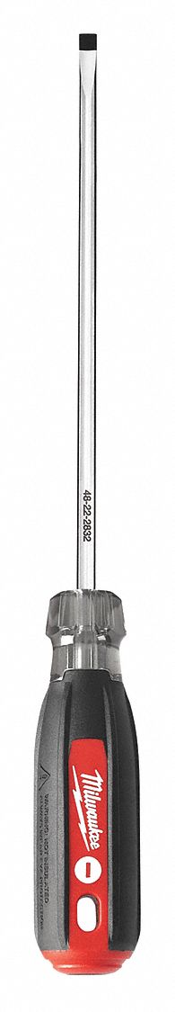 MILWAUKEE Tether-Ready Slotted Screwdriver: 3/16 in Tip Size, 9 in ...