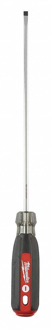MILWAUKEE, 3/16 in Tip Size, Long Lg, Tether-Ready Slotted Screwdriver ...