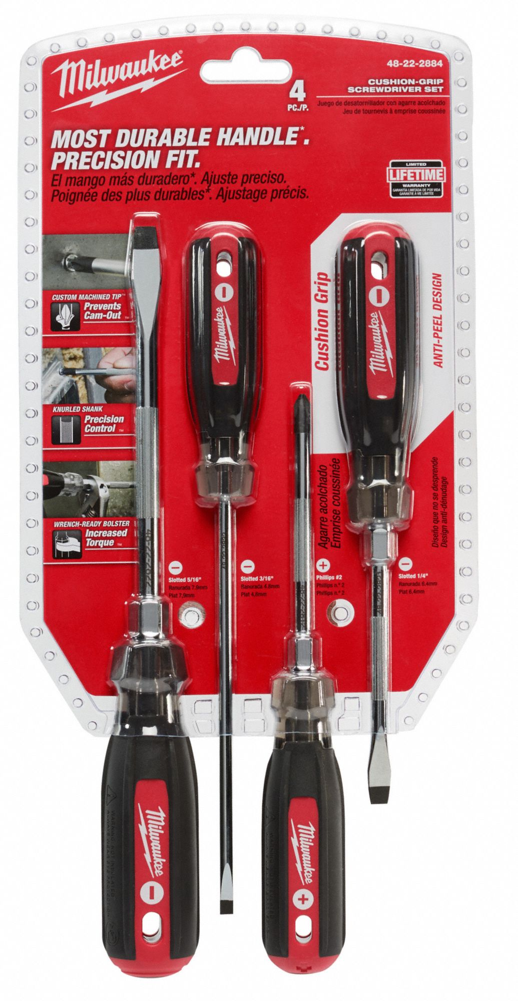MILWAUKEE Tether Ready Screwdriver Set, Phillips, Slotted, Ergonomic ...