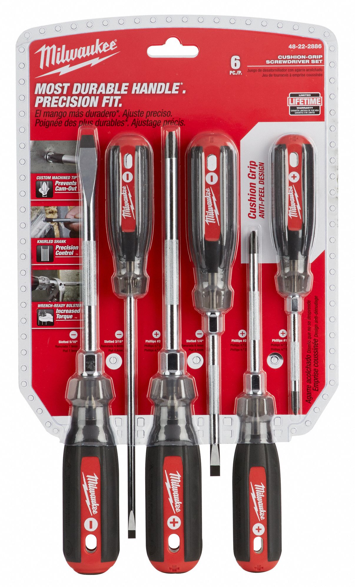 MILWAUKEE Tether Ready Screwdriver Set, Phillips, Slotted, Ergonomic ...