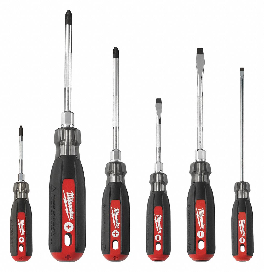 MILWAUKEE, 1-10 Pieces, 6 Pieces, Tether Ready Screwdriver Set - 55ZZ25 ...