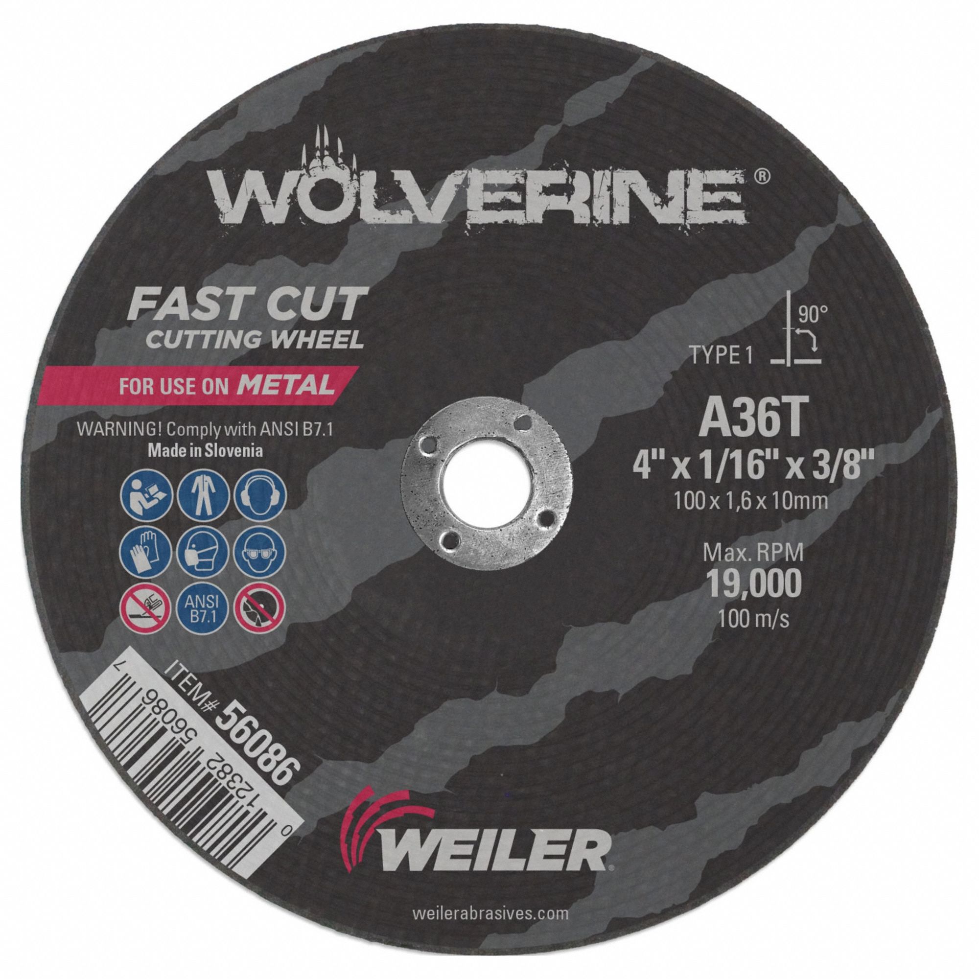 WOLVERINE, 1/16 in, Abrasive Cut-Off Wheel - 43VN16|56086 - Grainger