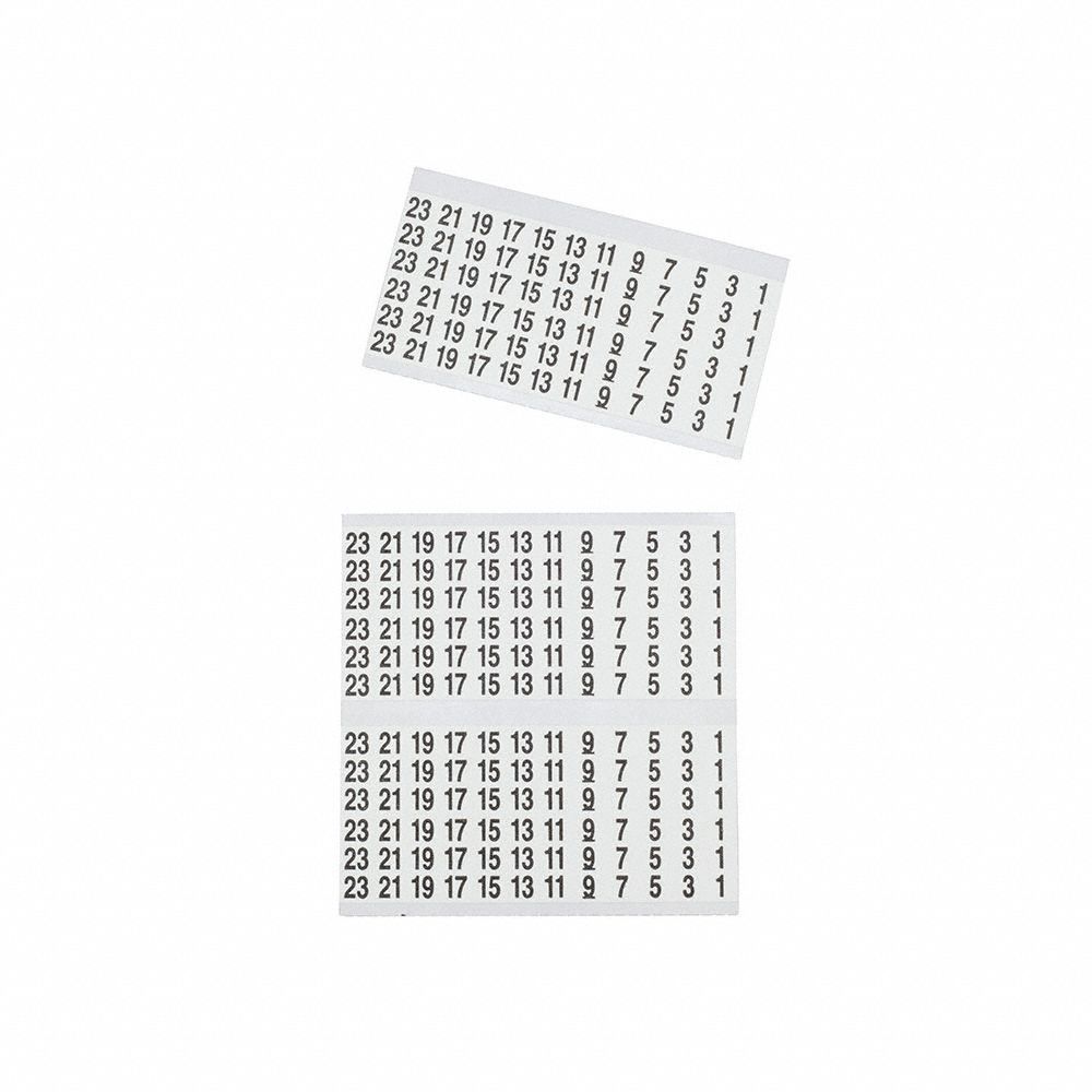 KLEIN TOOLS Individual Wire Marker: 1 to 48, Black on White, Vinyl ...
