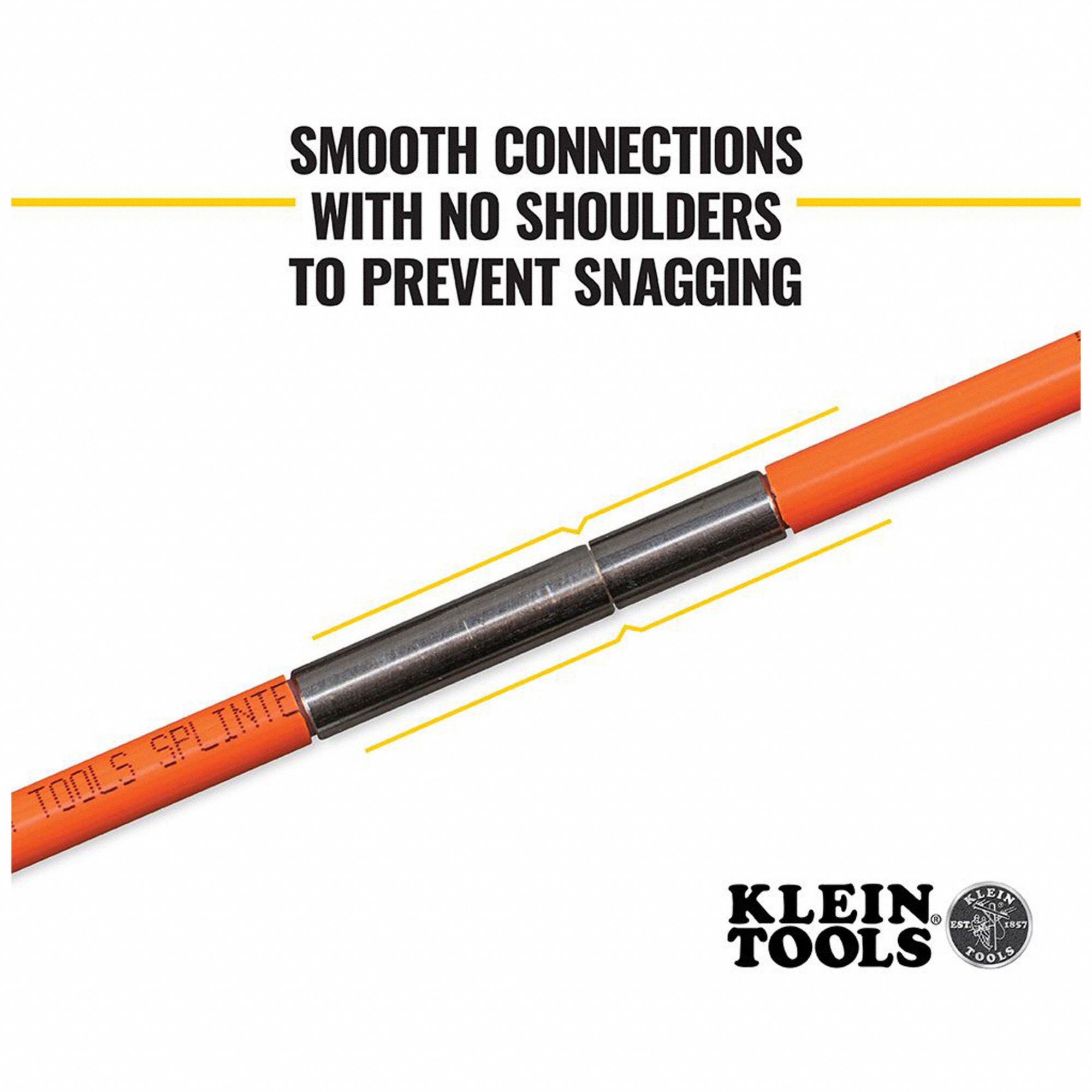 KLEIN TOOLS Fish Stick: (1) Bullet Nose Tip/(1) Single Hook Tip/(4) 1/4 ...