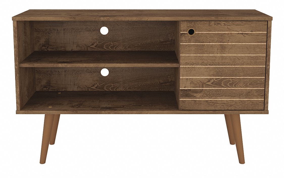 TV Stand,Mid Century,42.52",Brown - Grainger