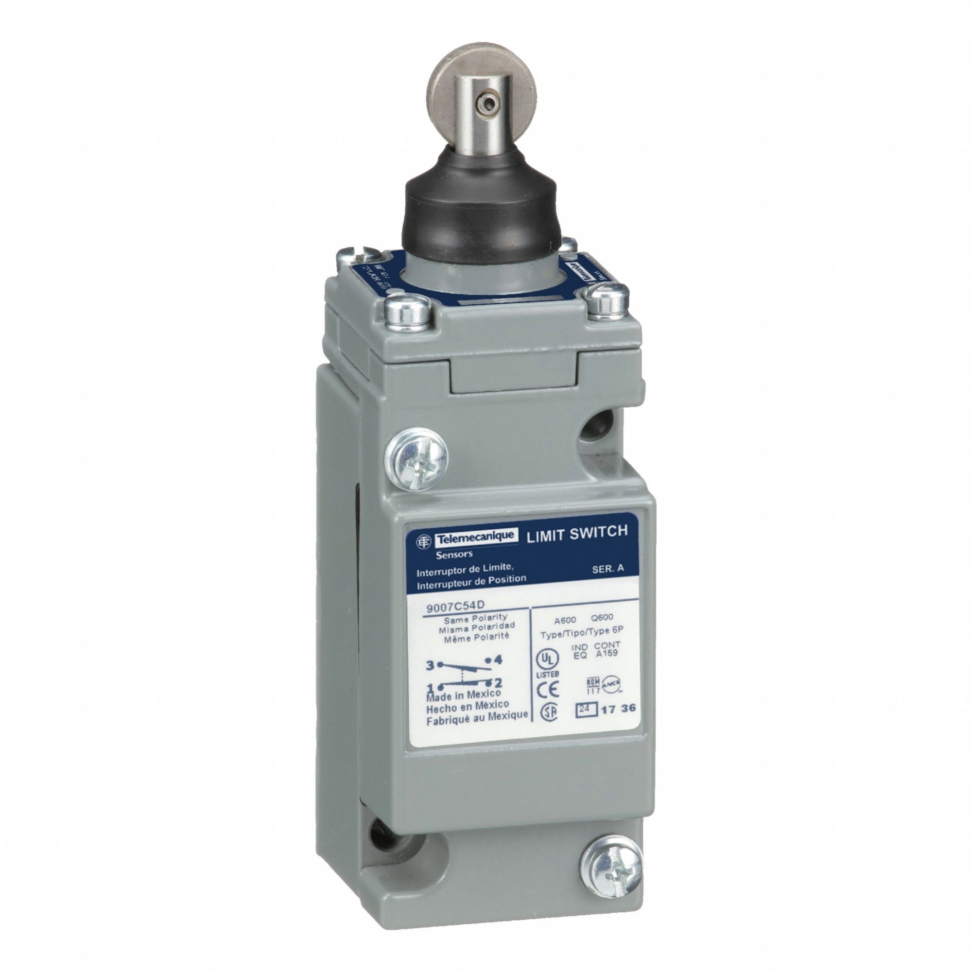 TELEMECANIQUE SENSORS, Roller Plunger, Metallic, Plug-In Limit Switch ...