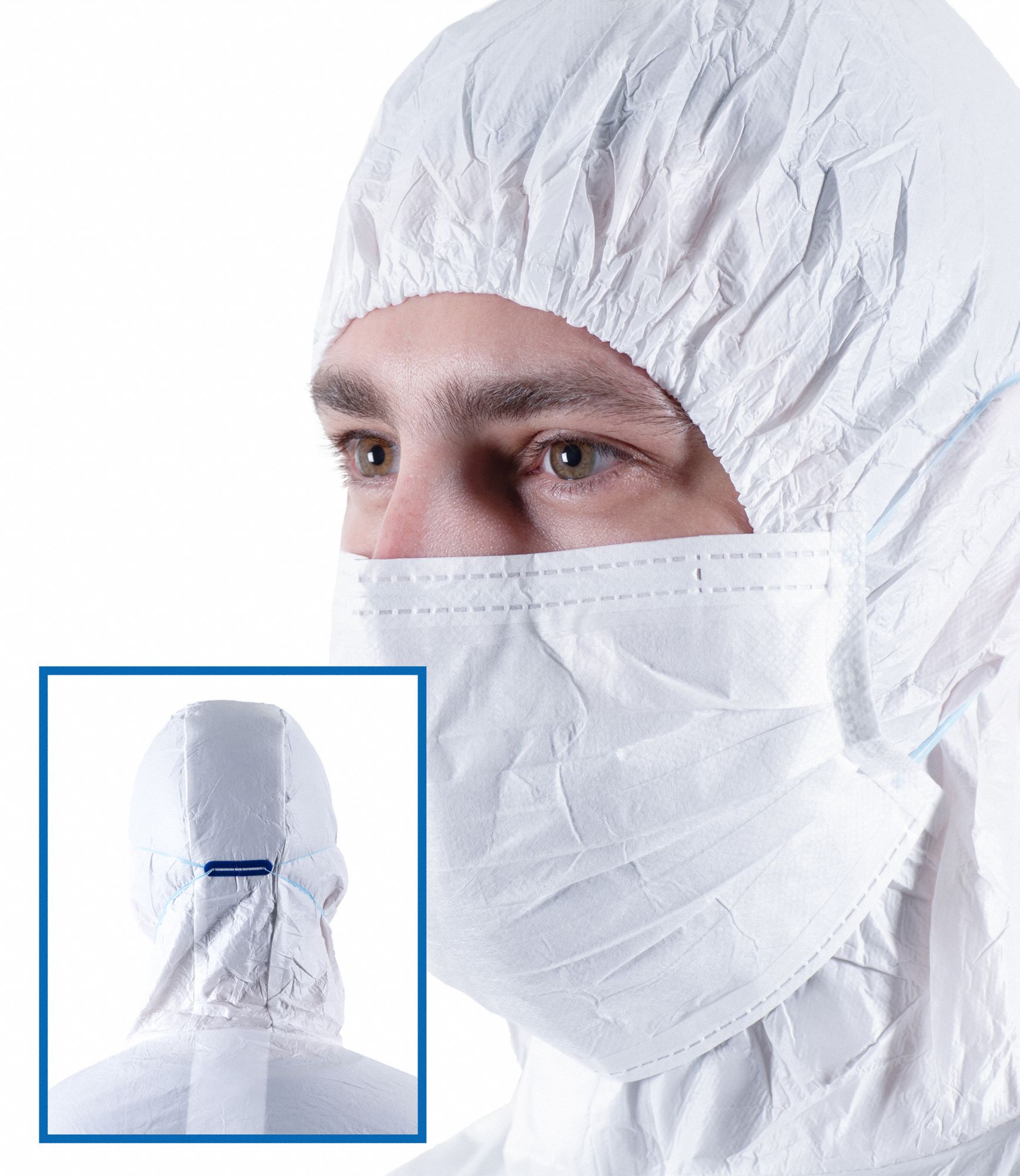 Dual, Non-Adj, Polyethylene/Polypropylene, Cleanroom Mask - 575Y42 ...