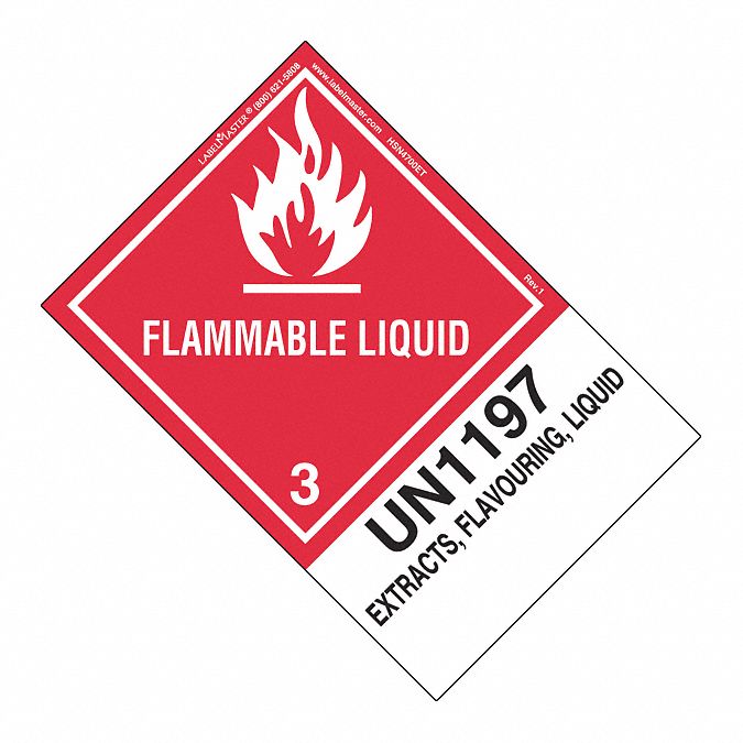 Flammable Liquid Label,UN1197,Package Quantity 500 - 567W74|HSN4700ET ...