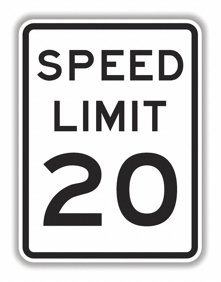 High Speed Limit 20 Sign,18" x 24",HIP - Grainger