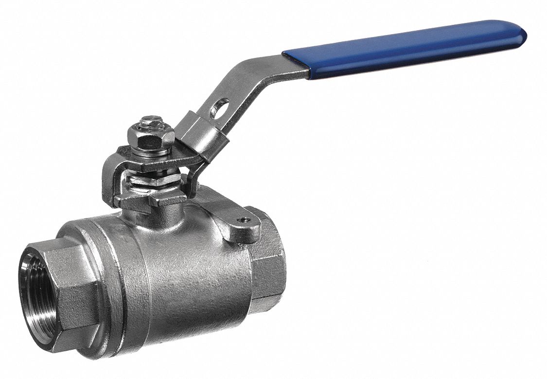 USA INDUSTRIALS, 1 1/2 in, 304 Stainless Steel, Manual Two-Way Ball ...