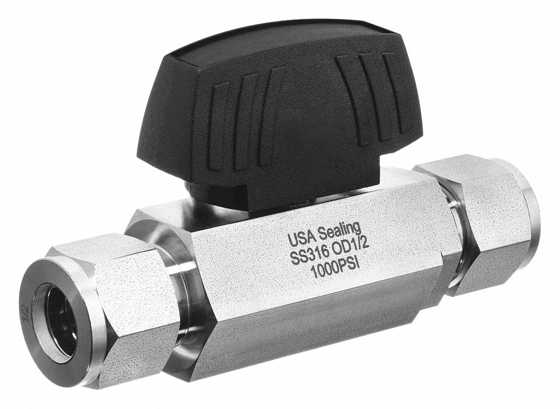 USA INDUSTRIALS, 1/2 in, 316 Stainless Steel, Manual Two-Way Ball Valve ... USA INDUSTRIALS, 1/2 in, 316 Stainless Steel, Manual Two-Way Ball Valve ...