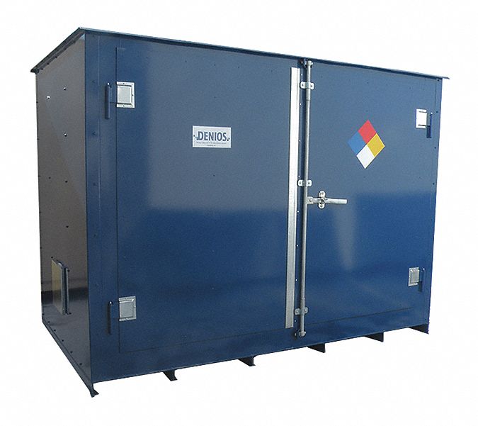 DENIOS Hazmat Safety Locker: IBC Totes, Vertical, 2 IBC Capacity, 153 ...
