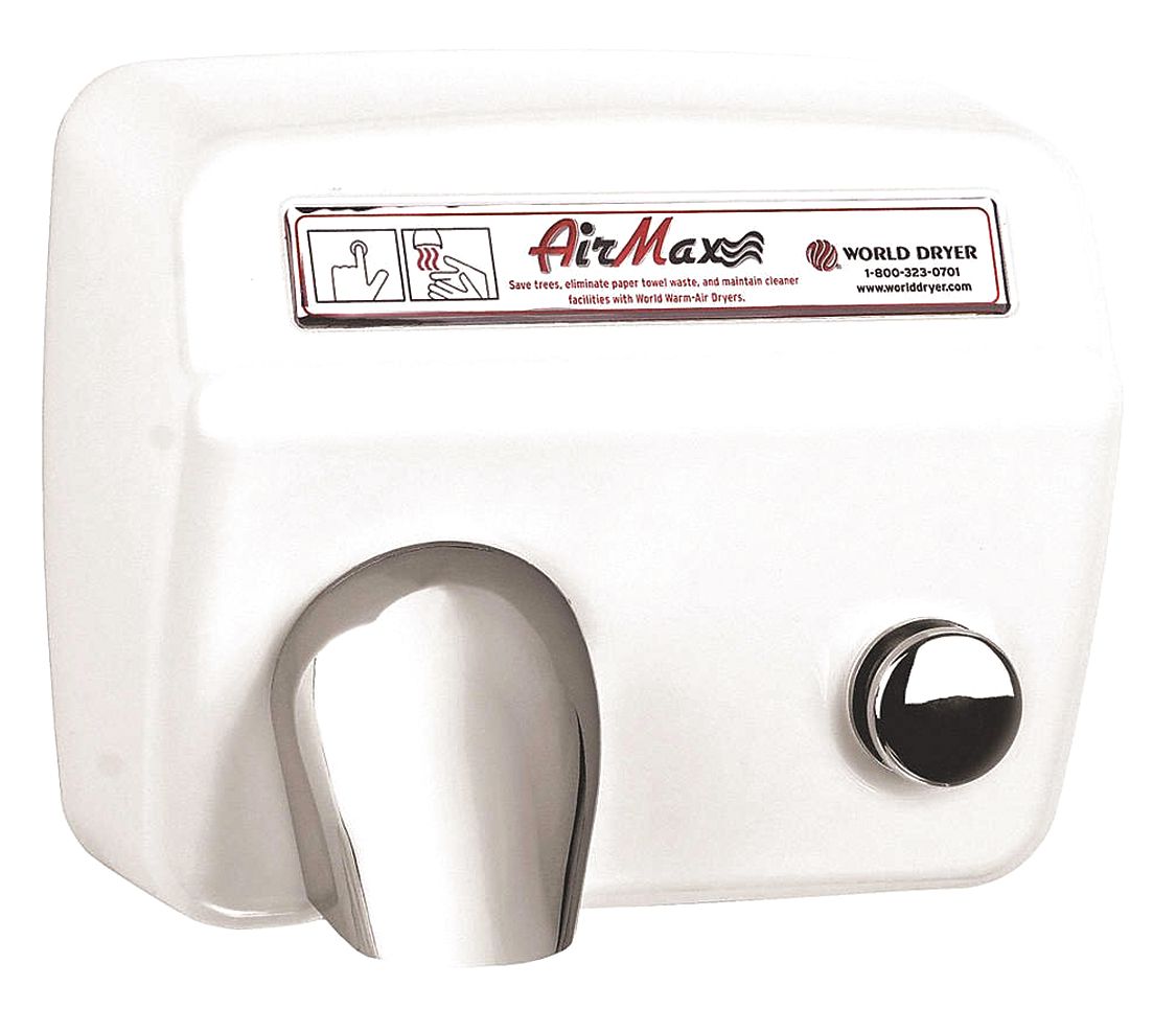 WORLD DRYER, AirMax, 15 sec Dry Time, Hand Dryer - 56EE54|M4-974A ...