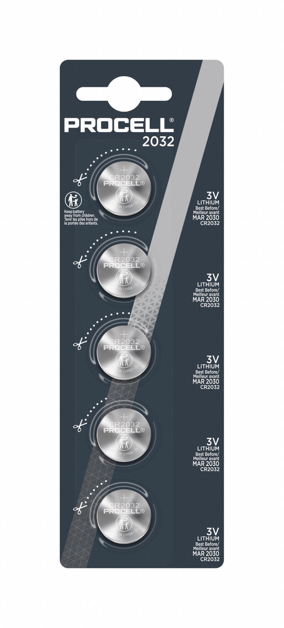 DURACELL PROCELL Coin Cell Battery: 2032 Battery Size, Lithium, 265 mAh ...