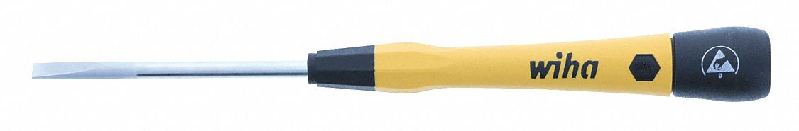 WIHA ESD-SAFE PRECISION SLOTTED SCREWDRIVER, 4 MM TIP SIZE, 6¼ IN ...
