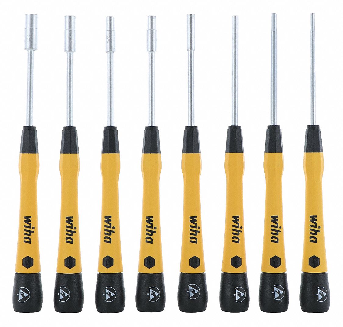 WIHA, Metric, 6 3/16 in To 6 3/4 in, Solid Shank Precision Nut Driver ...