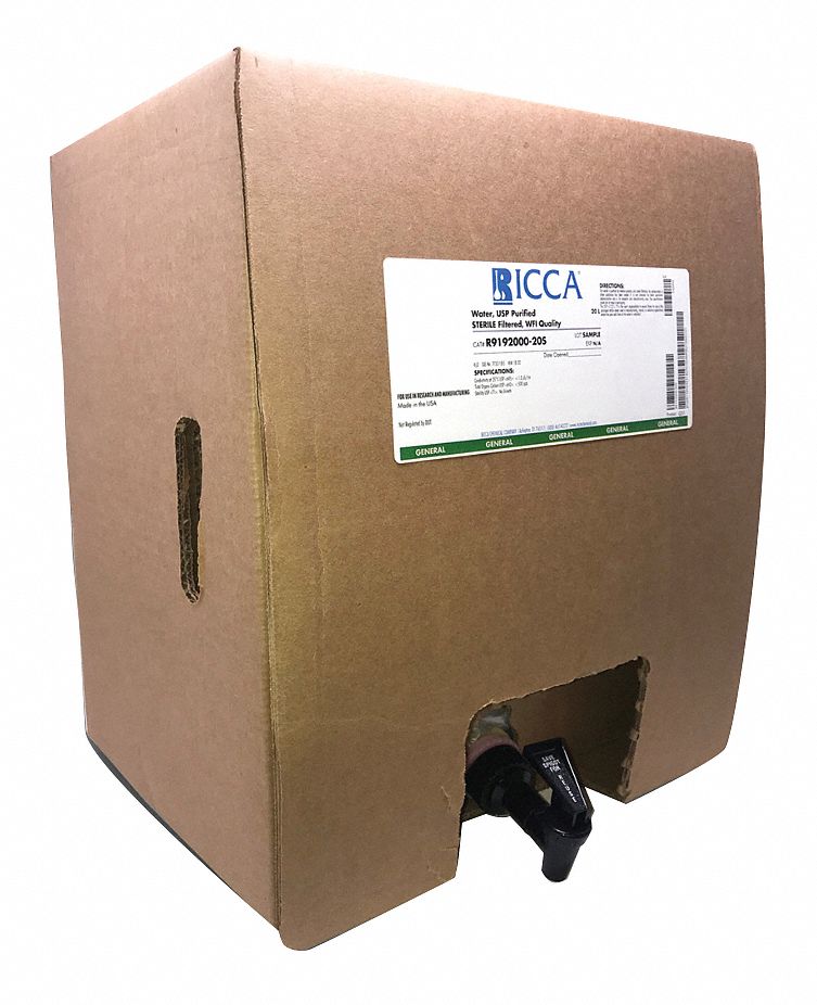 USP, 20 L, Water - USP Purified Sterile Filtered - WFI Quality - 56GW24 ...