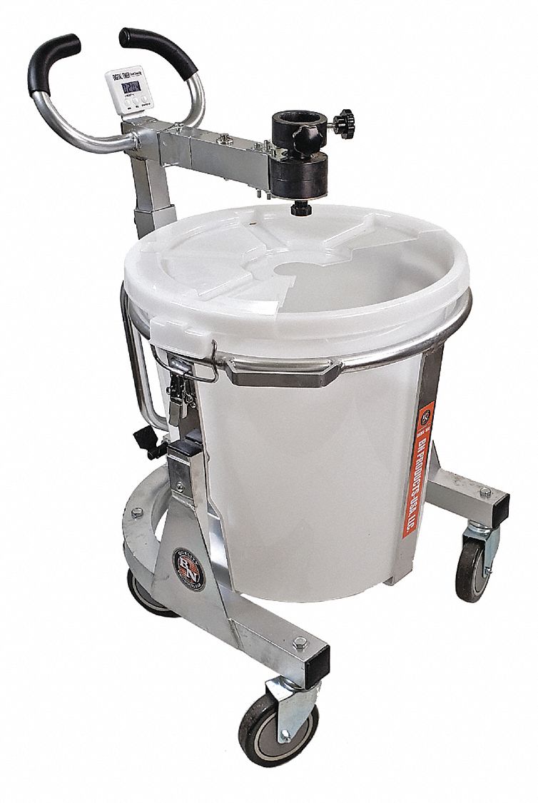 BN PRODUCTS USA, 18 gal Drum Capacity, Plastic, Portable Mixing Station ...