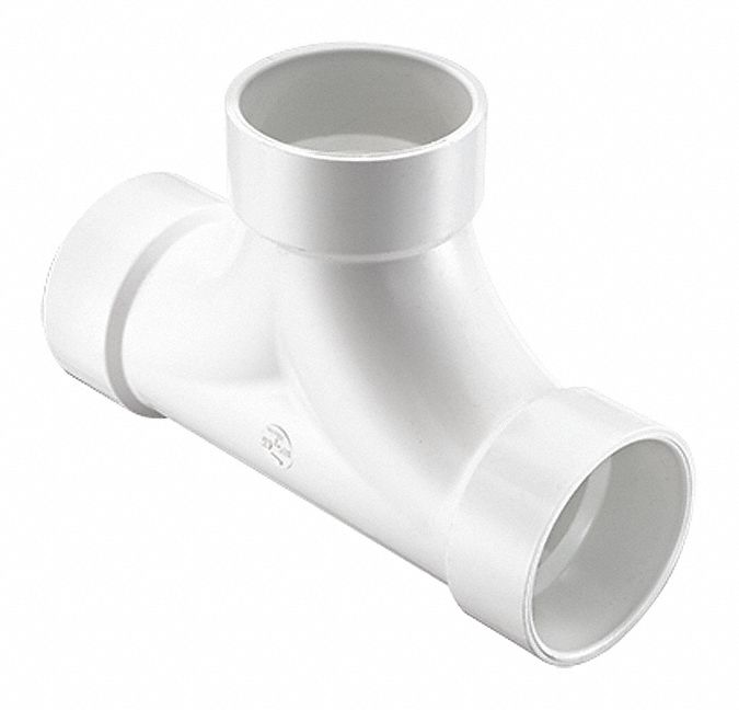 Schedule DWV, 4 in x 4 in x 4 in Fitting Pipe Size, Two-Way Cleanout ...
