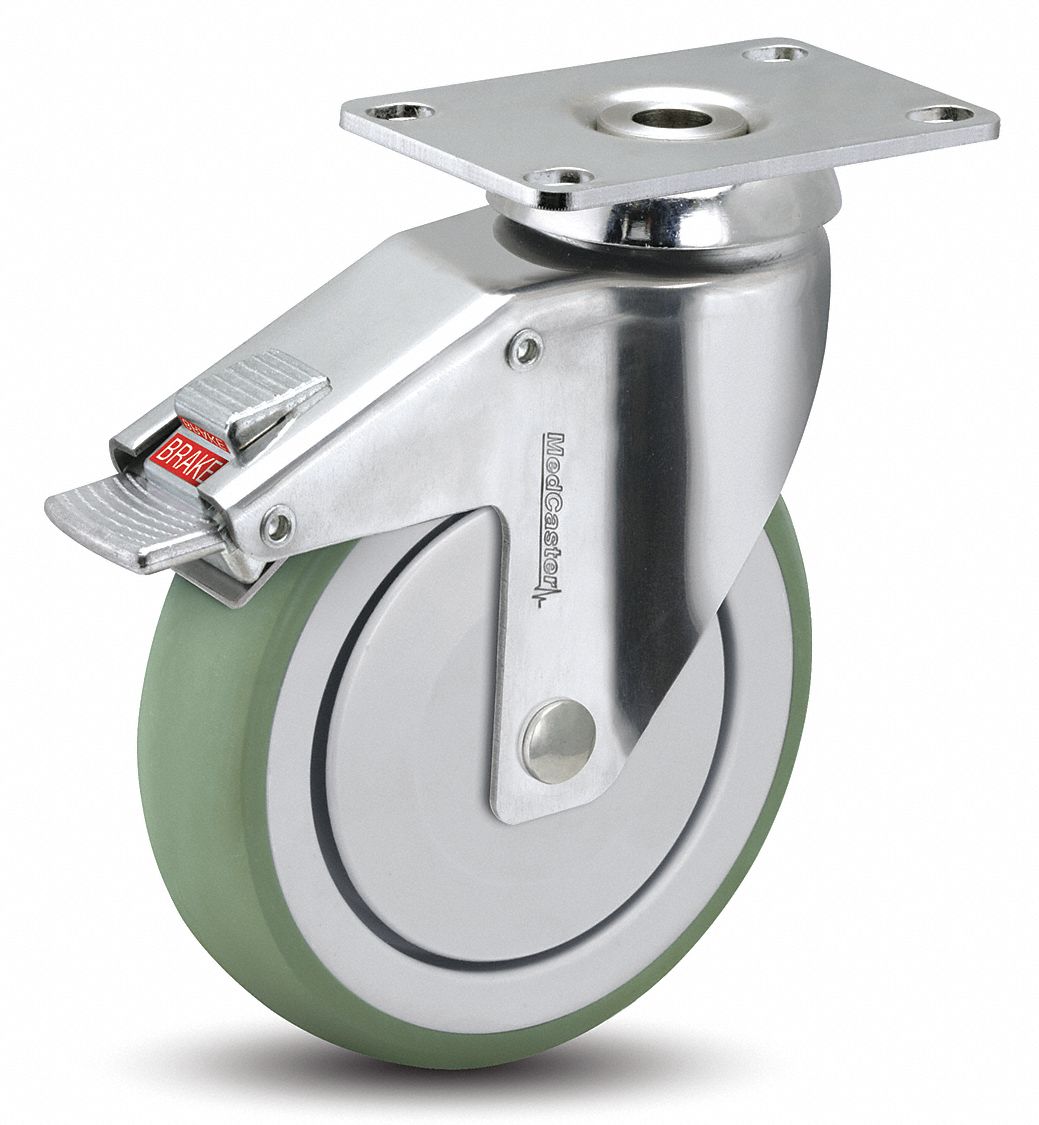 MEDCASTER, Swivel, Total Lock, Plate Caster - 56HC84|CH06AMP125TLTP01 ...