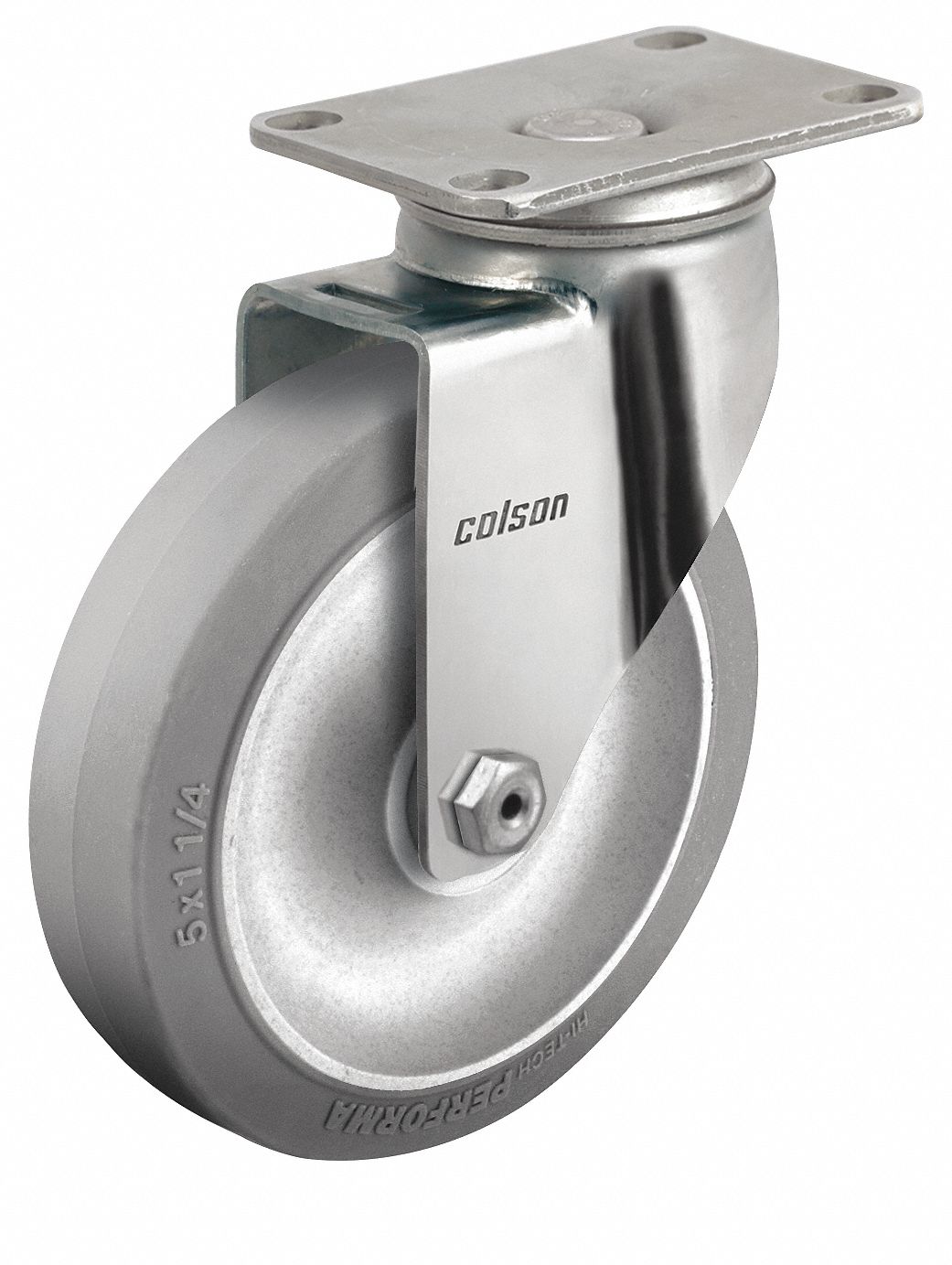 COLSON Colson 2.03456.444 Colson Standard Plate Caster, Swivel, Rubber ...