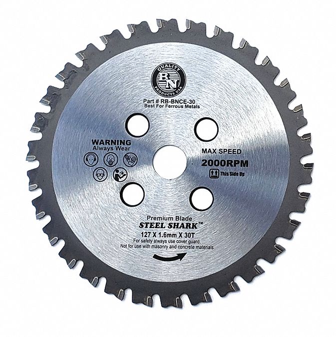 BN PRODUCTS USA, 5 in Dia, 30 Teeth, Circular Saw Blade - 56HE78|RB ...