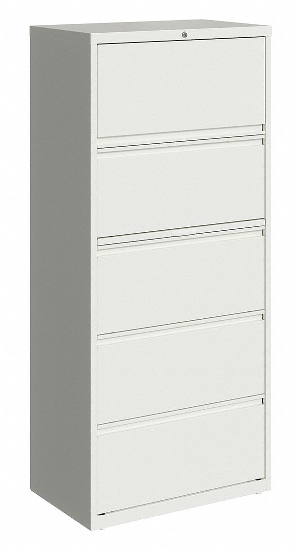 HIRSH, White, 5 Drawers, Lateral File Cabinet - 56HG50|23699 - Grainger