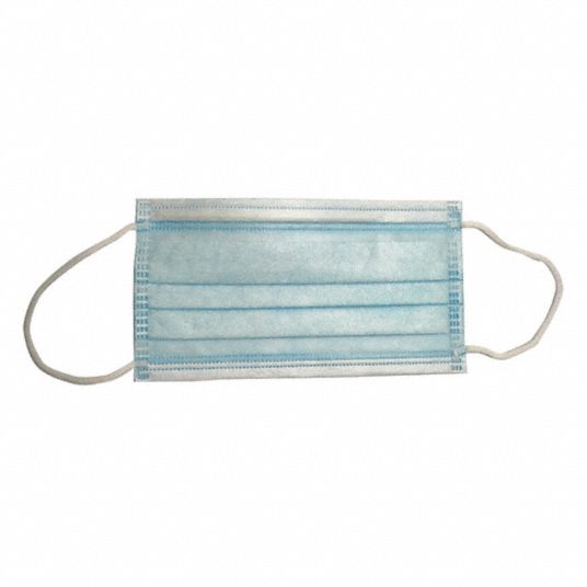 Disposable Flat Mask, Dual, Non Adjustable, Nose Clip Yes, Blue White ...