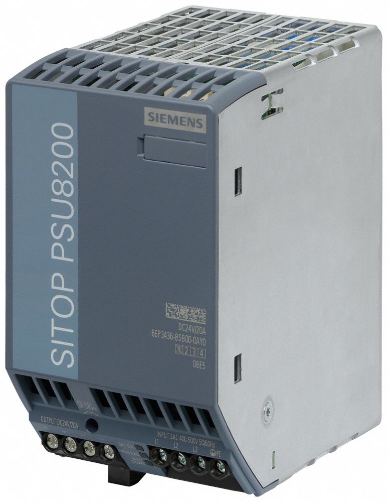 SIEMENS, DIN Rail, 480 W Output Power - Rated, Stabilized Power Supply ...
