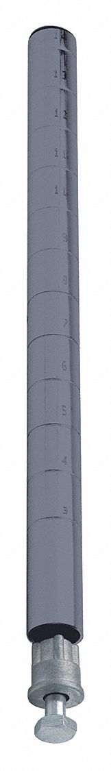 QUANTUM, 14 in x 1 in, Steel, Shelving Post - 56JG88|P14GY - Grainger