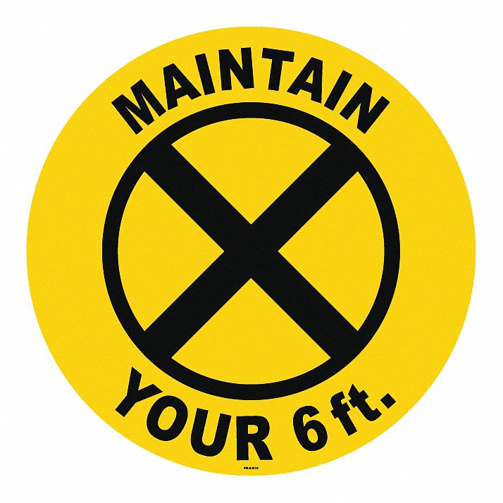 8 in x 8 in Nominal Sign Size, Vinyl, Floor Sign - 56JR64|FS-8-510 ...