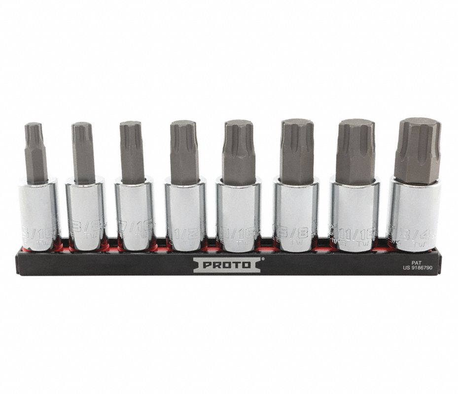 PROTO Juego de Dados con Punta Acero Aleado Hexagonal 1/2" 8 piezas ...