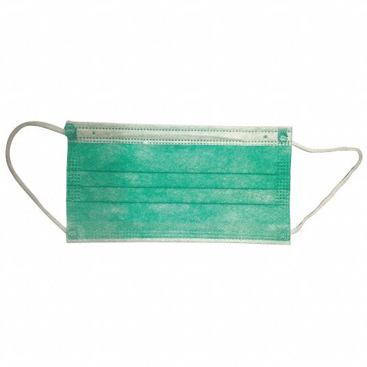 Disposable Flat Mask, Dual, Non Adjustable, Nose Clip Yes, Blue/White ...