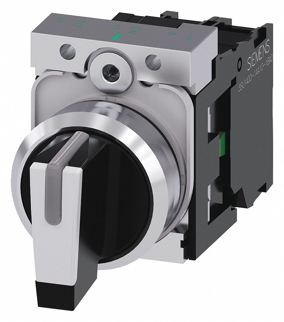 SIEMENS, 22 mm Size, 3 Position, Switch - 56JX06|3SU11502BM601NA0 ...