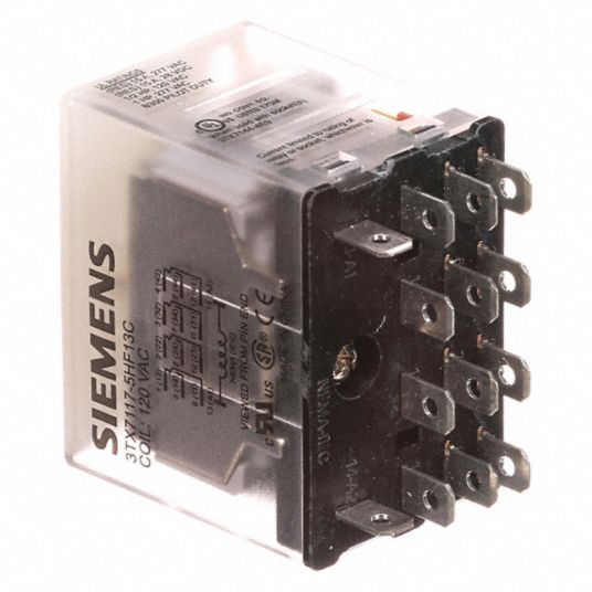 SIEMENS, Socket Mounted, 15 A Current Rating, Plug-In Relay - 56JX52 ...