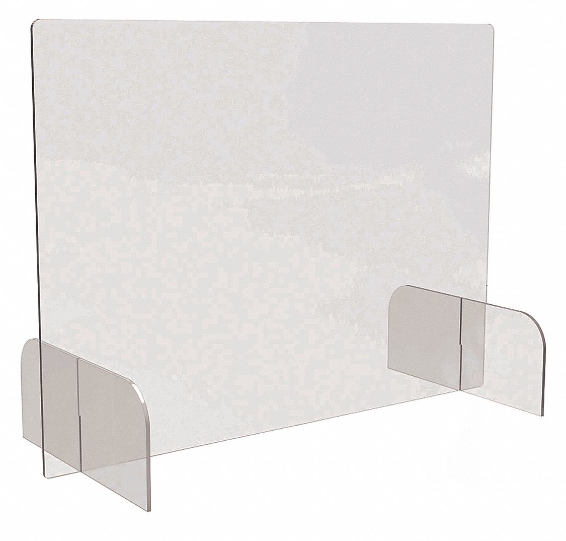 Polycarbonate, 23 in Overall Ht, Countertop Sneeze Guard - 56KA01 ...