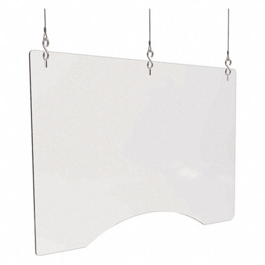 Polycarbonate, Ceiling Mounting Location, Hanging Sneeze Guard - 56KA07 ...