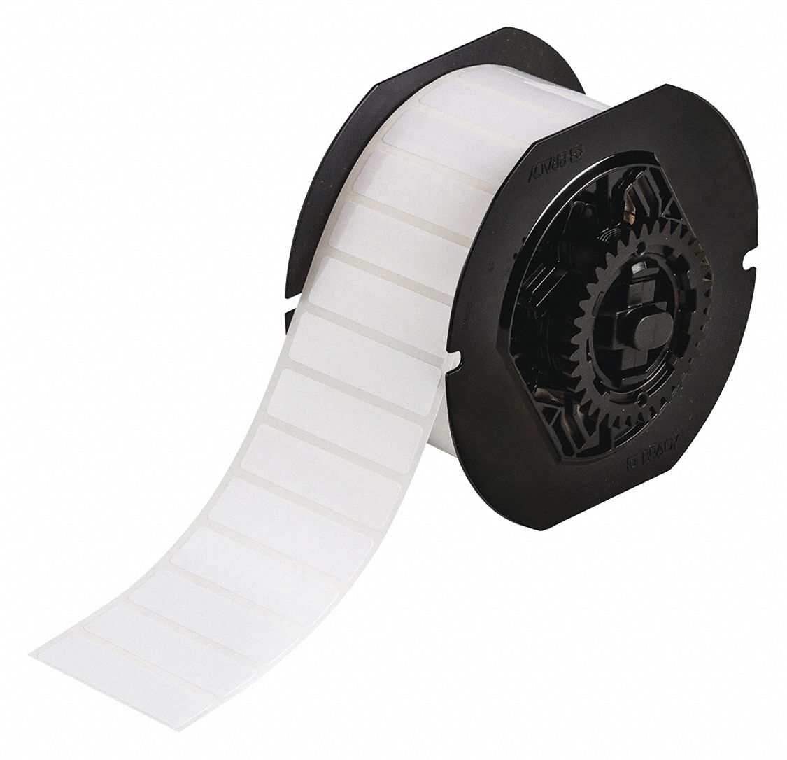 1/2 in x 2 in, Cryogenic Autoclavable Polypropylene, Precut Label Roll ...